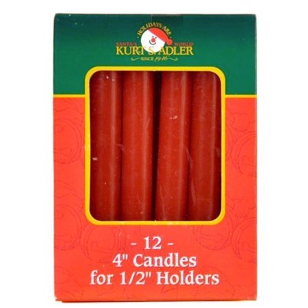 Kurt Adler Red Dripless 4 Inch Candles 12 Pack for Candle Holders ...