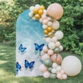Arch Backdrop 7.2 Ft, Navy Blue Butterflies Coastal Spandex Stretch ...