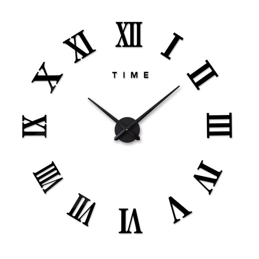 Farfi Roman Numbers Acrylic Mirror Surface DIY Sticker Wall Clock ...