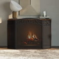 Fireplace Screen 3 Panel with Handles Wrought Iron 51"(L) x 31"(H ...