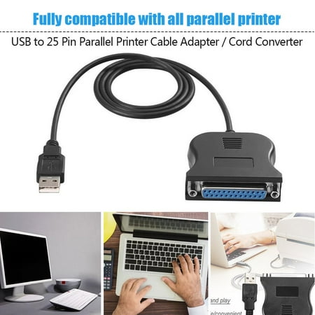 Black Bi-directional Parallel Interface Communication USB to 25 Pin ...