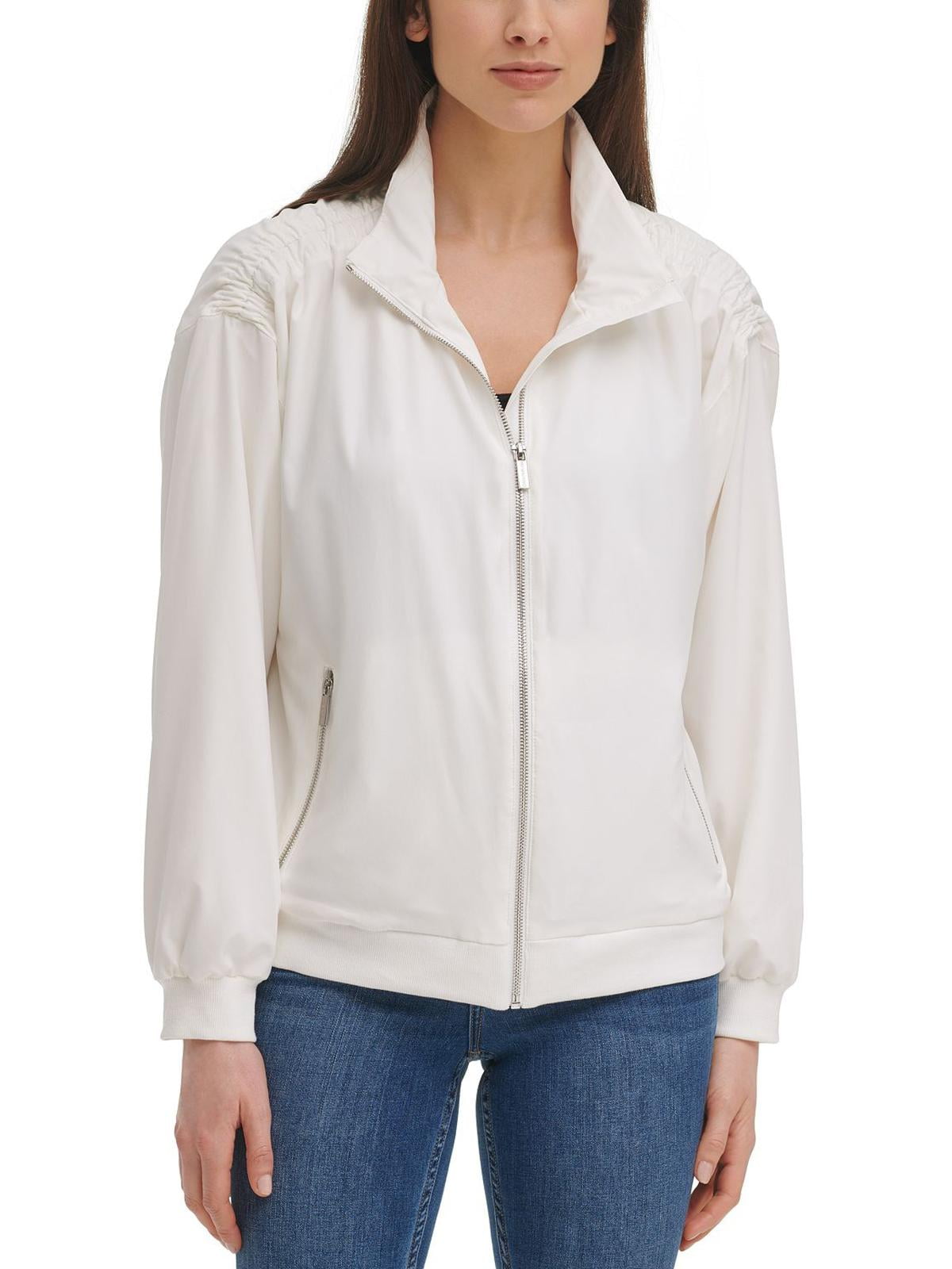 Calvin Klein Womens Shirred Lightweight Soft Shell Jacket