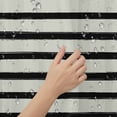 Black Stripe Sage Green Block Shower Curtain for Bathroom, Minimalist ...