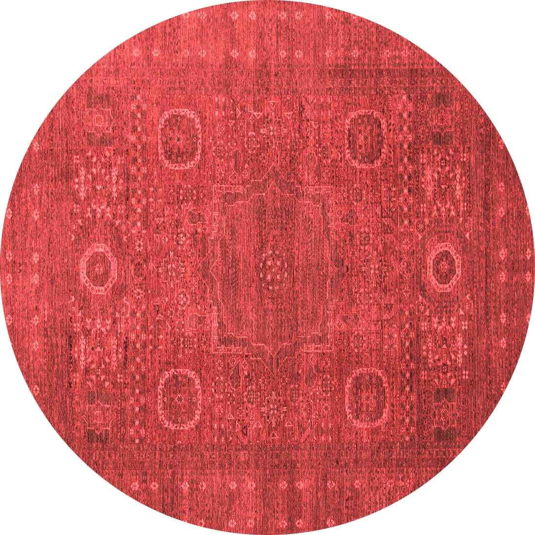 Ahgly Company Indoor Round Abstract Red Modern Area Rugs, 4' Round ...