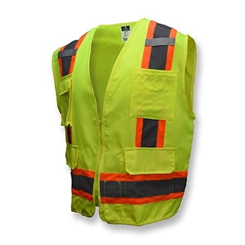 Radians SV62-2ZOT-L Class 2 Two Tone Surveyor Safety Vests, Solid Twill ...