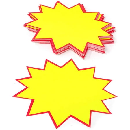 50 PCS 13 x 17 cm / 5.12 x 6.69 inch Yellow White Shop Signs Retail ...