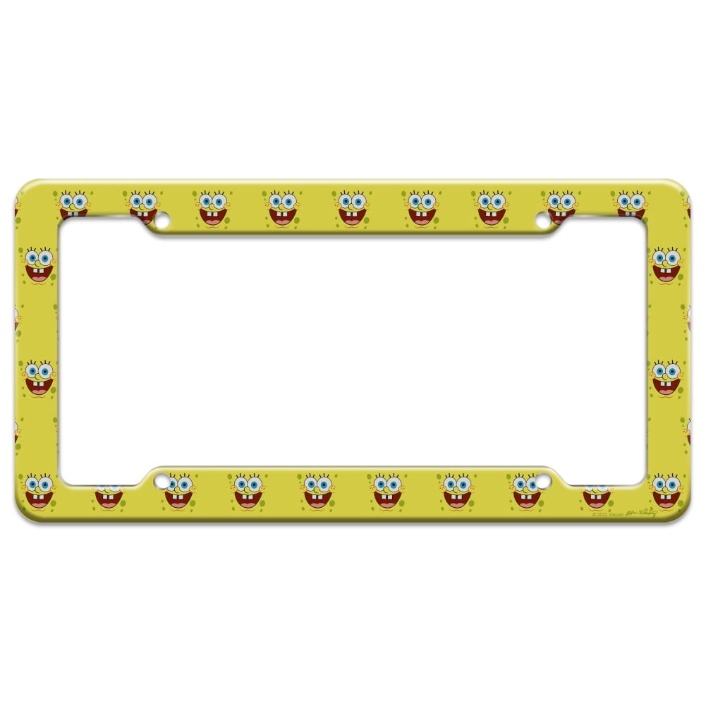 SpongeBob Goofy Smile Face License Plate Tag Frame - Walmart.com