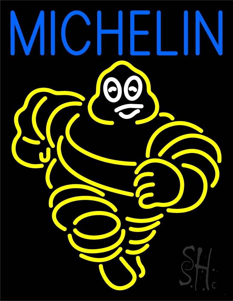 Michelin Tire LED Neon Sign 19 x 15 - inches, Clear Edge Cut Acrylic ...