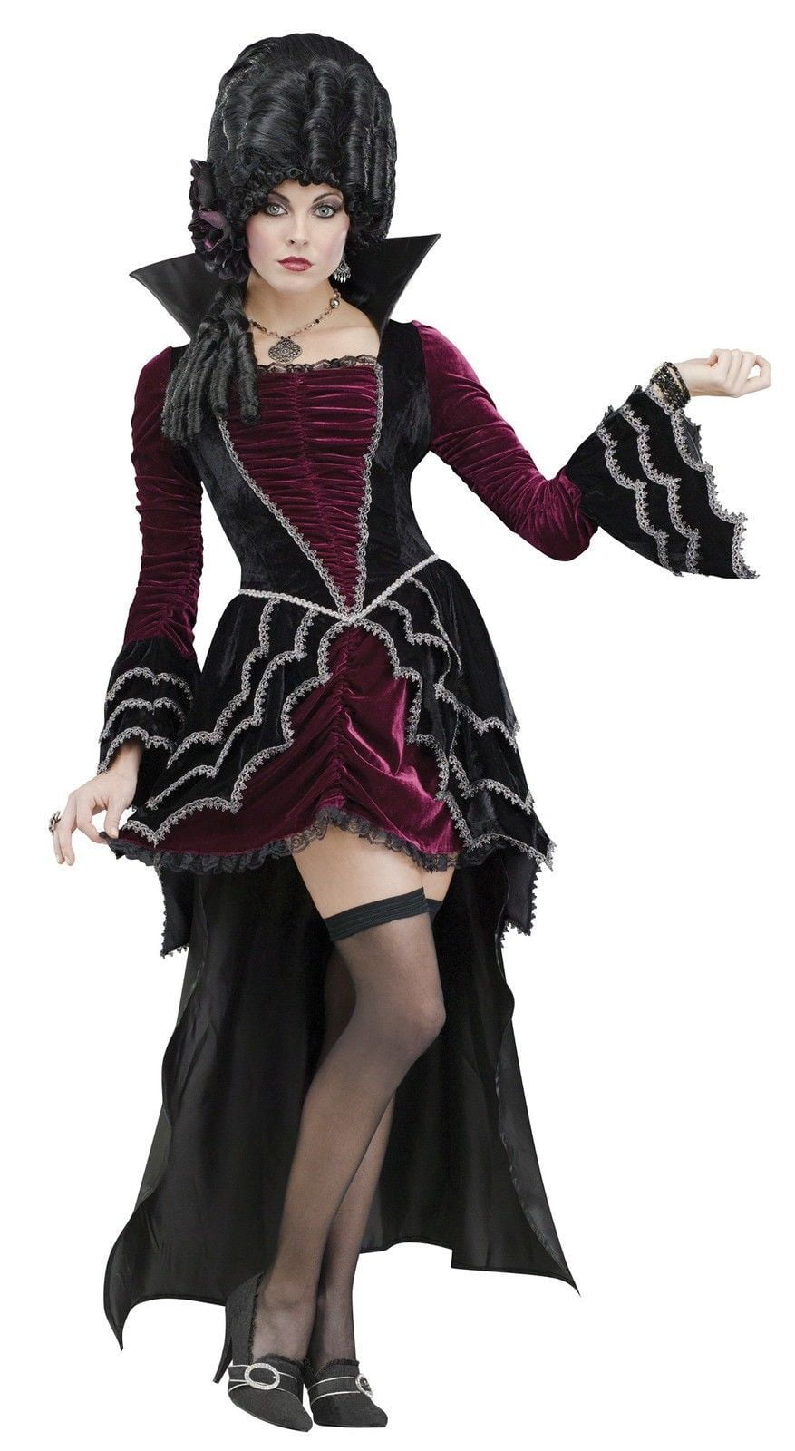 Deluxe Victorian Vampiress Costume Adult Women Ladies Fancy Dress Black ...
