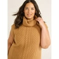 Free Assembly Sleeveless Cable Knit Mini Sweater Dress - Walmart.com