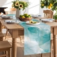 Abstract Ombre Table Runner, Green Marble Texture with Golden Line ...