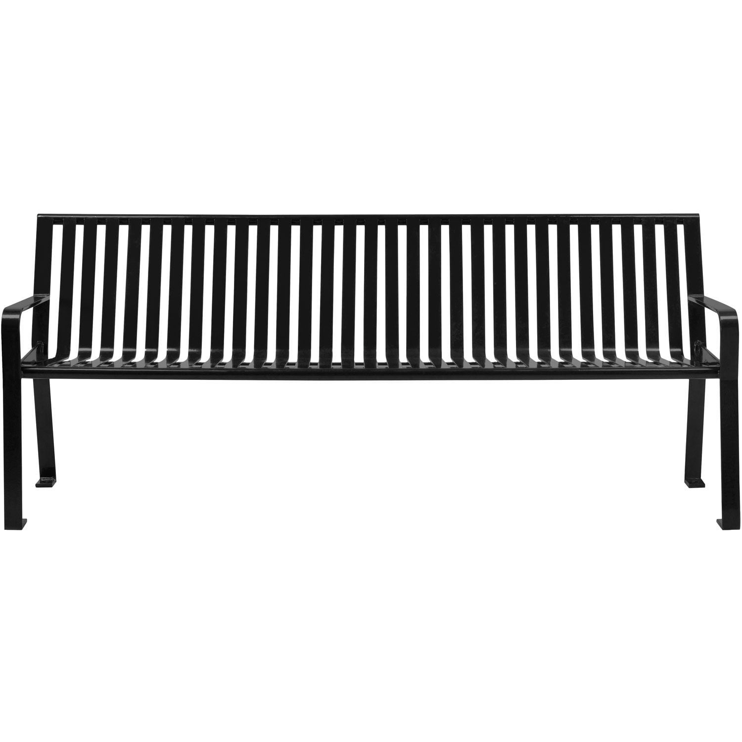 Outdoor Steel Slat Park Bench, 8 ft., Black - Walmart.com