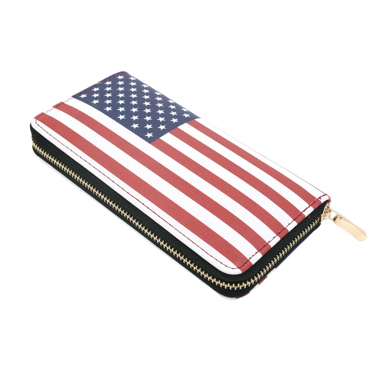 Premium World Country Flag City Print PU Leather Zip Around Wallet ...