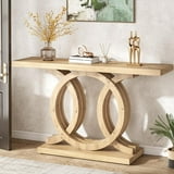 Tribesigns 55" Console Table with Geometric Base, Wooden Entryway Table ...