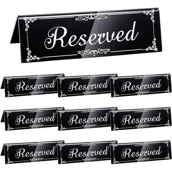 10Pcs Reserved Table Signs Guest Double Sided Reserved Table Seat Signs ...