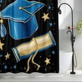 Blue Graduation Cap Shower Curtains for Bathroom, Diploma Yellow ...