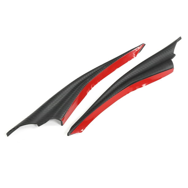 Aramox 2Pcs Carbon Fiber Style Bumper Fin Lip Splitter Diffuser Rubber ...