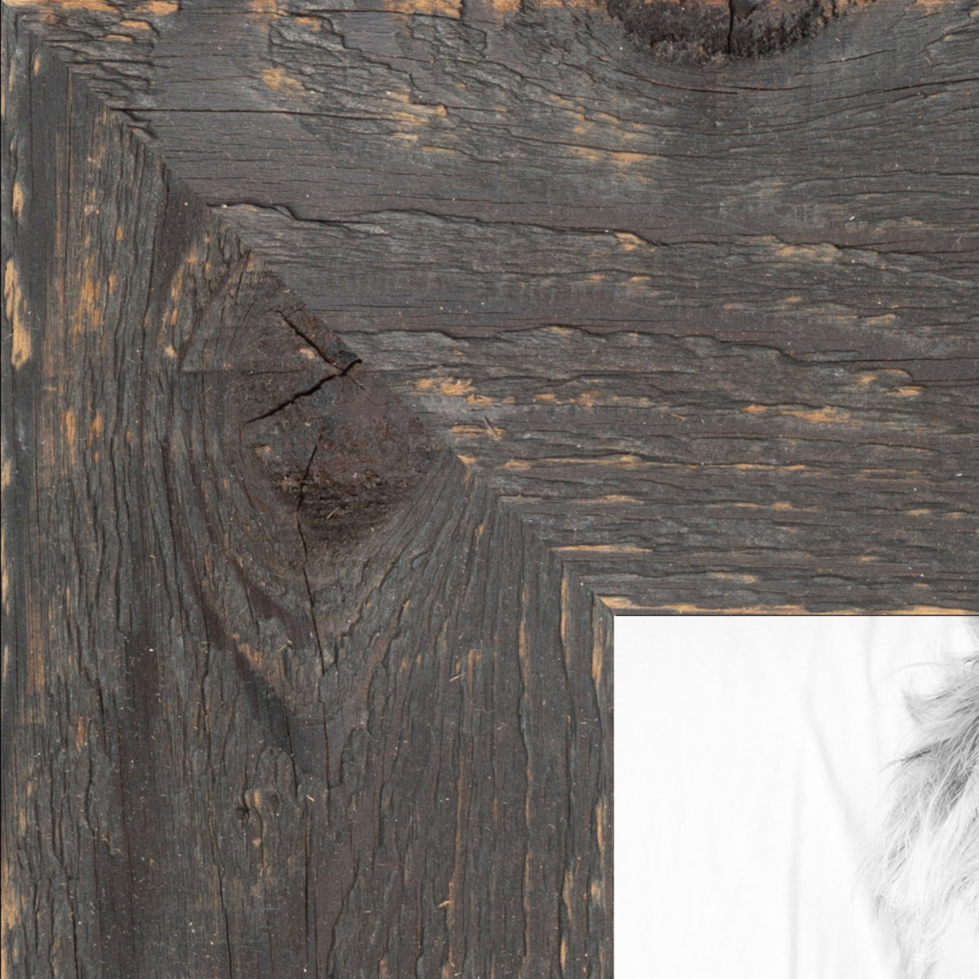 ArtToFrames 14x14 Inch Wide Real Reclaimed Charcoal Barnwood Picture ...