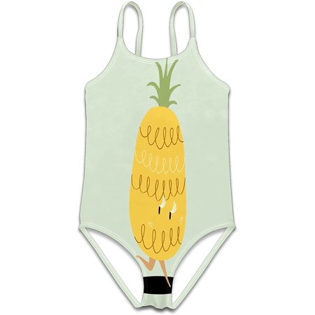Girls Swimsuit Cartoon Pineapple Fruit Swimsuits Bathing Suits ...