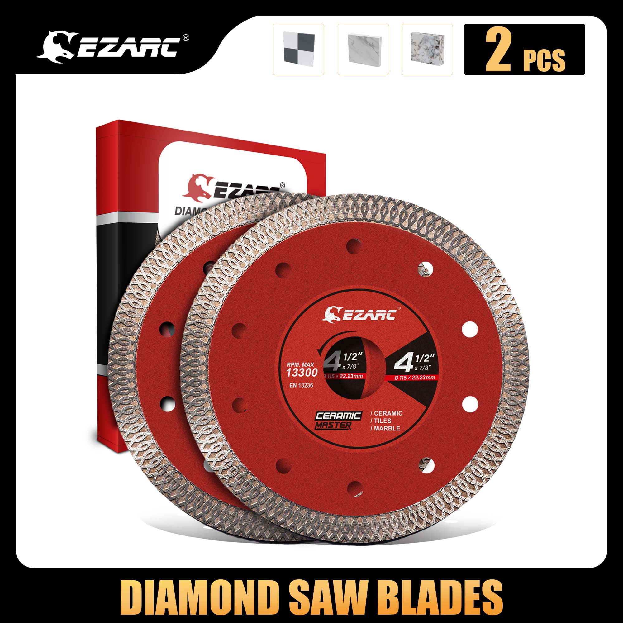 EZARC 4-1/2 inch Diamond Blade, Super Thin Diamond Saw Blades for Angle ...