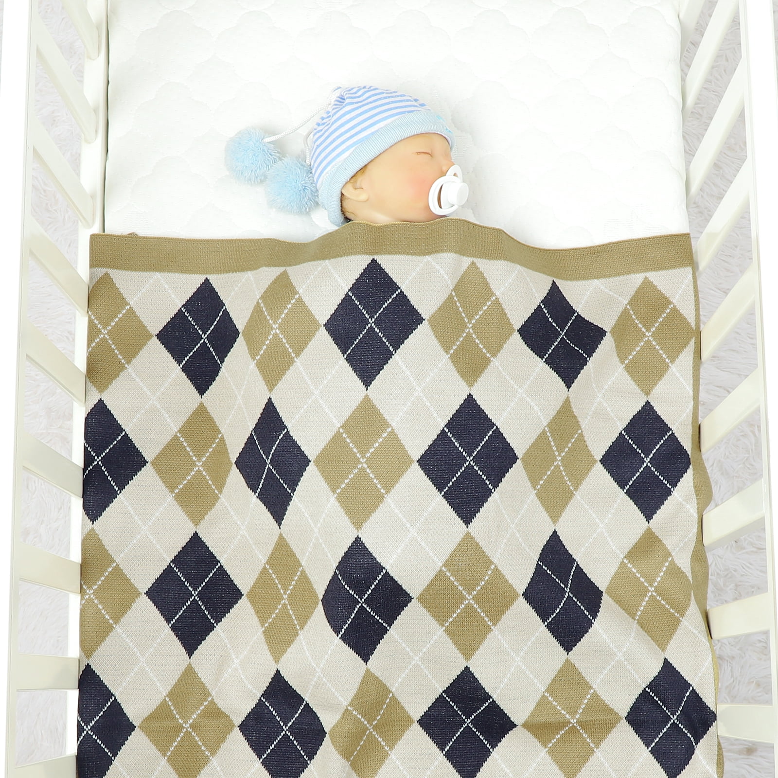 Baby Blanket Knit Children Soft Stroller Swaddling Sleeping Cover Girl ...