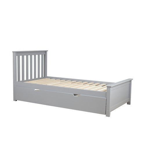 Max And Lily Solid Wood Twin Platform Bed With Trundle Frame