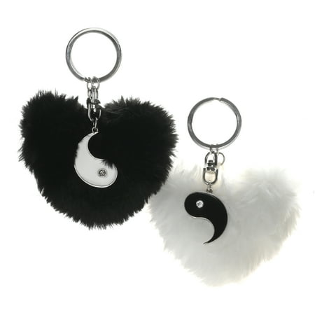 "Claire's Silver Pom Pom Yin Yang Best Friends Keychains, Adult ...