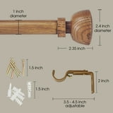 SKYPLUS LIVING 1 inch Single Window Curtain Rod Set ,72-144 in,Chestnut ...