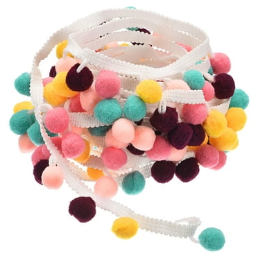 25 Yards Pom Poms Balls Fringe Trim Single Edge Ball Trim Fringe Black ...