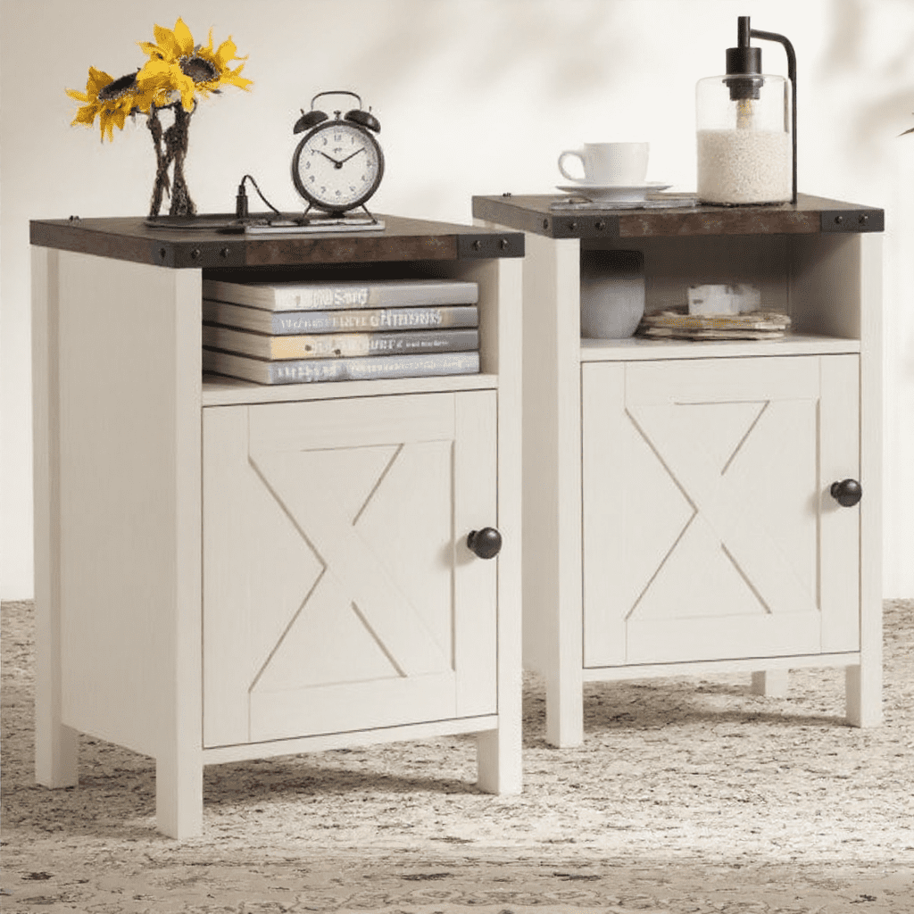 Click here for Veanerwood Nightstands Set Of 2  Farmhouse End Tab... prices