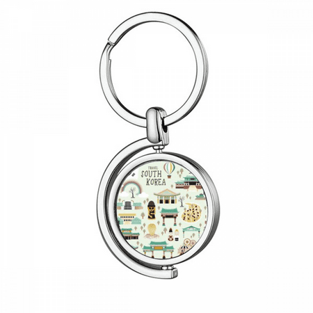 Korea Most Famous Landmarks Rotating Keychain Metal Keyring Holder ...