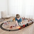 Electric Christmas Train Toy Set Car Railway Tracks Steam Locomotive ...
