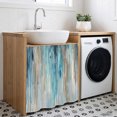 Abstract Rain Cabinet Curtains for Kitchen 35"W x 35"L, Modern Teal ...