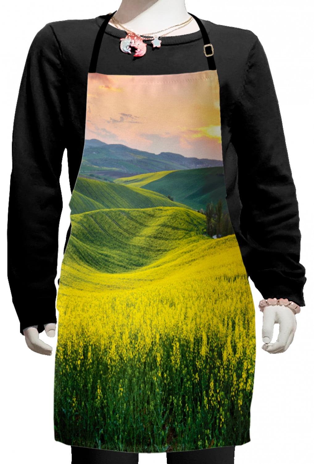 Yellow Kids Apron, Spring Landscape Wildflower Fields Sunrise Colorful ...