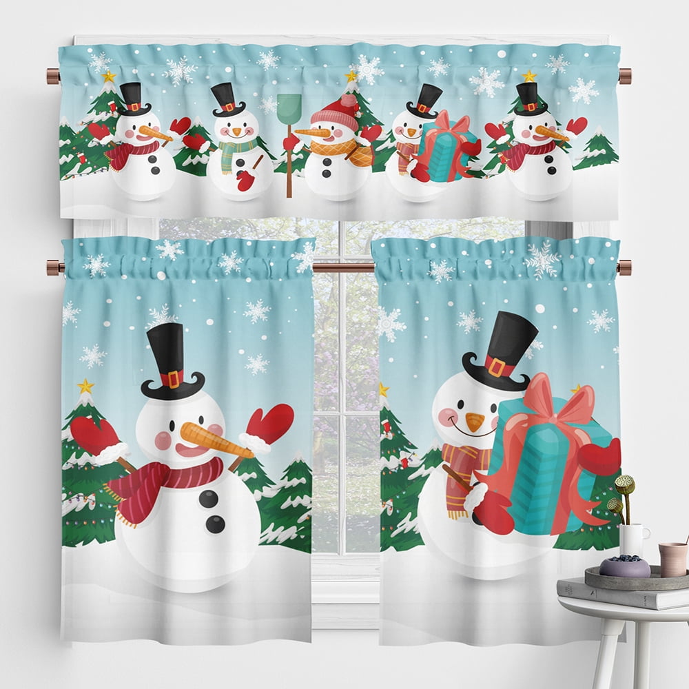 CUH Slot Top Rod Pocket Christmas Kitchen Valance Cafe Tier Short ...