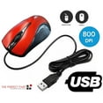 "The Perfect Part USB 2.0 Optical Wired Mouse, Silent Click, Red, 800 ...