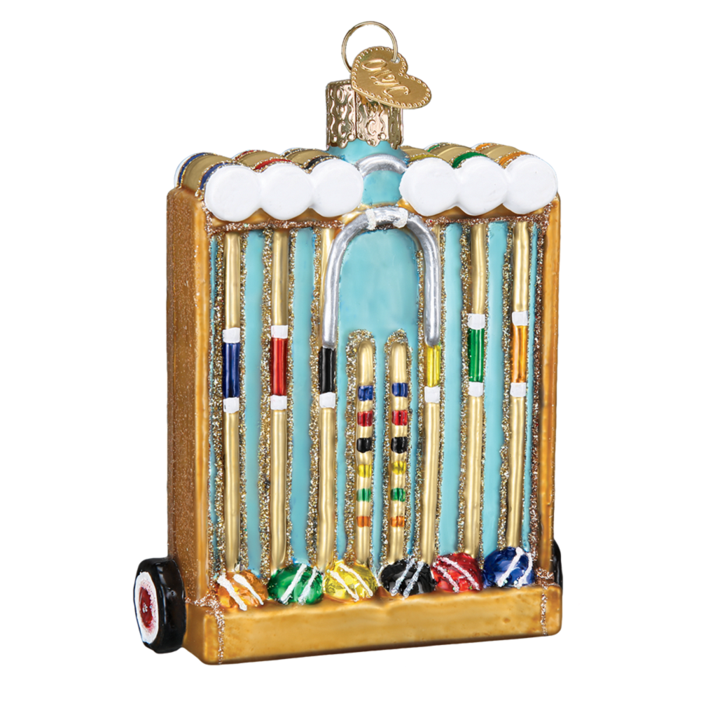 Old World Christmas Yellow Croquet Set Glass Tree Ornament 44135 New ...