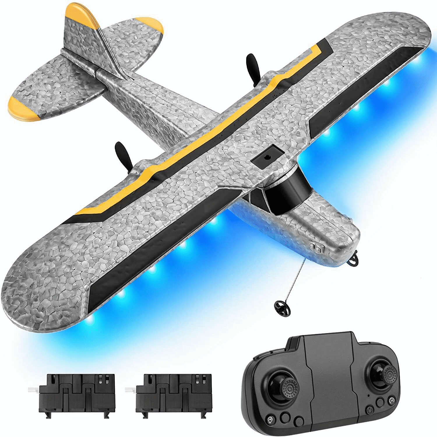 RC Airplane Toy 2.4G 2 Channel RTF Remote Control EPP Foam Glider W/ 6 ...