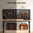 CAMMOO Heavy Duty Workbench, 60" with Pegboard, Adjustable Height ...