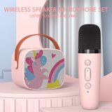 JoyStone Mini Karaoke Machine with 32G Card, Portable Bluetooth Speaker with Wireless Microphone ...