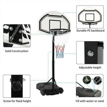 Zimtown Height Adjustable Portable Swimming Pool Basketball Hoop ...