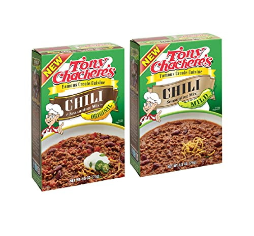 Tony Chachere Chili Seasoning Mix 2 Pack, 1 Original, 1 Mild - 2.5oz ...