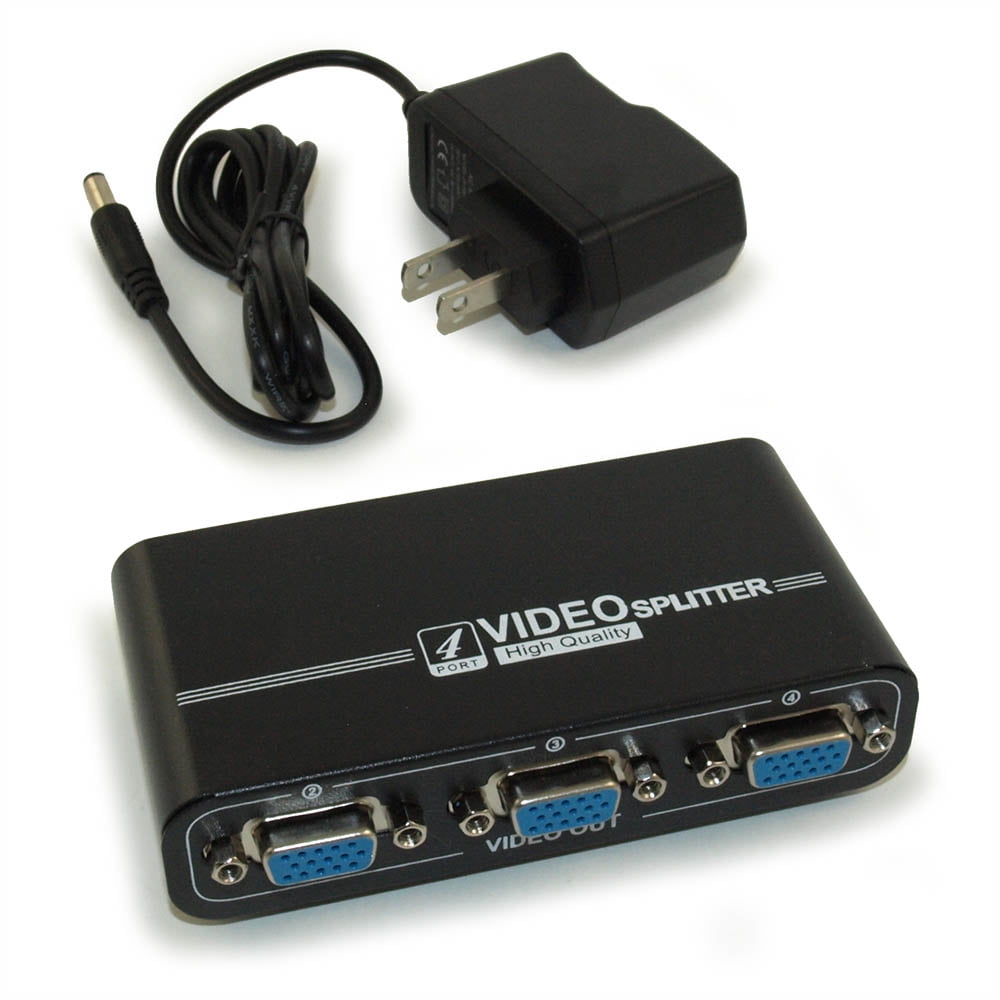 4-Way VGA AMPLIFIED Splitter, 550 MHz to 1920x1400 - Walmart.com