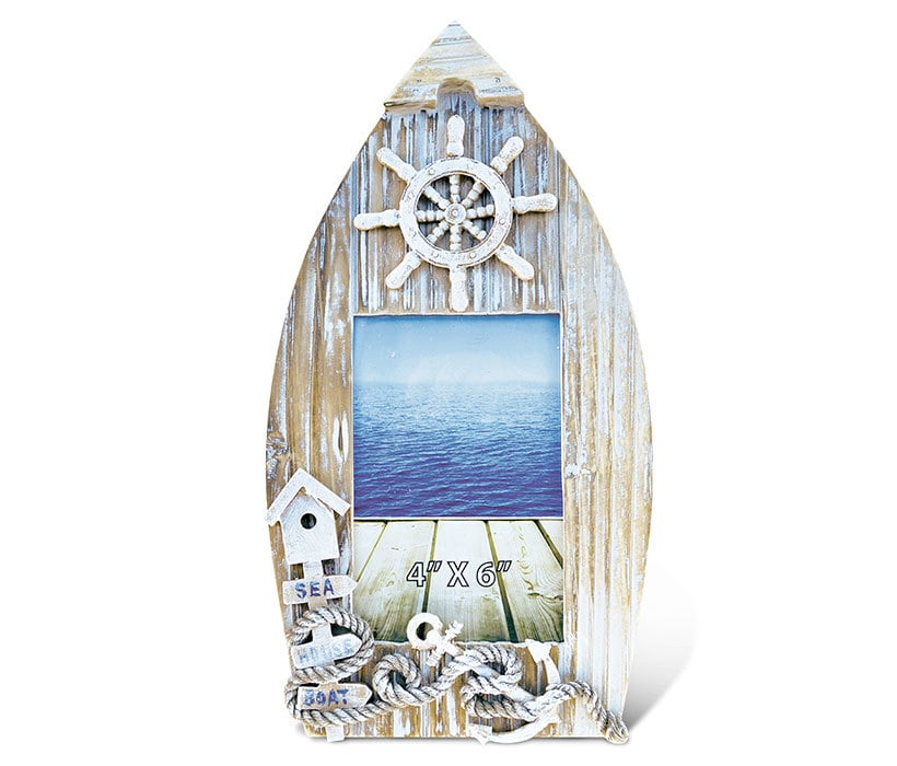 Puzzled Wooden Baja Beach Boat Picture Frame, 4 x 6 Inch Sculptural ...
