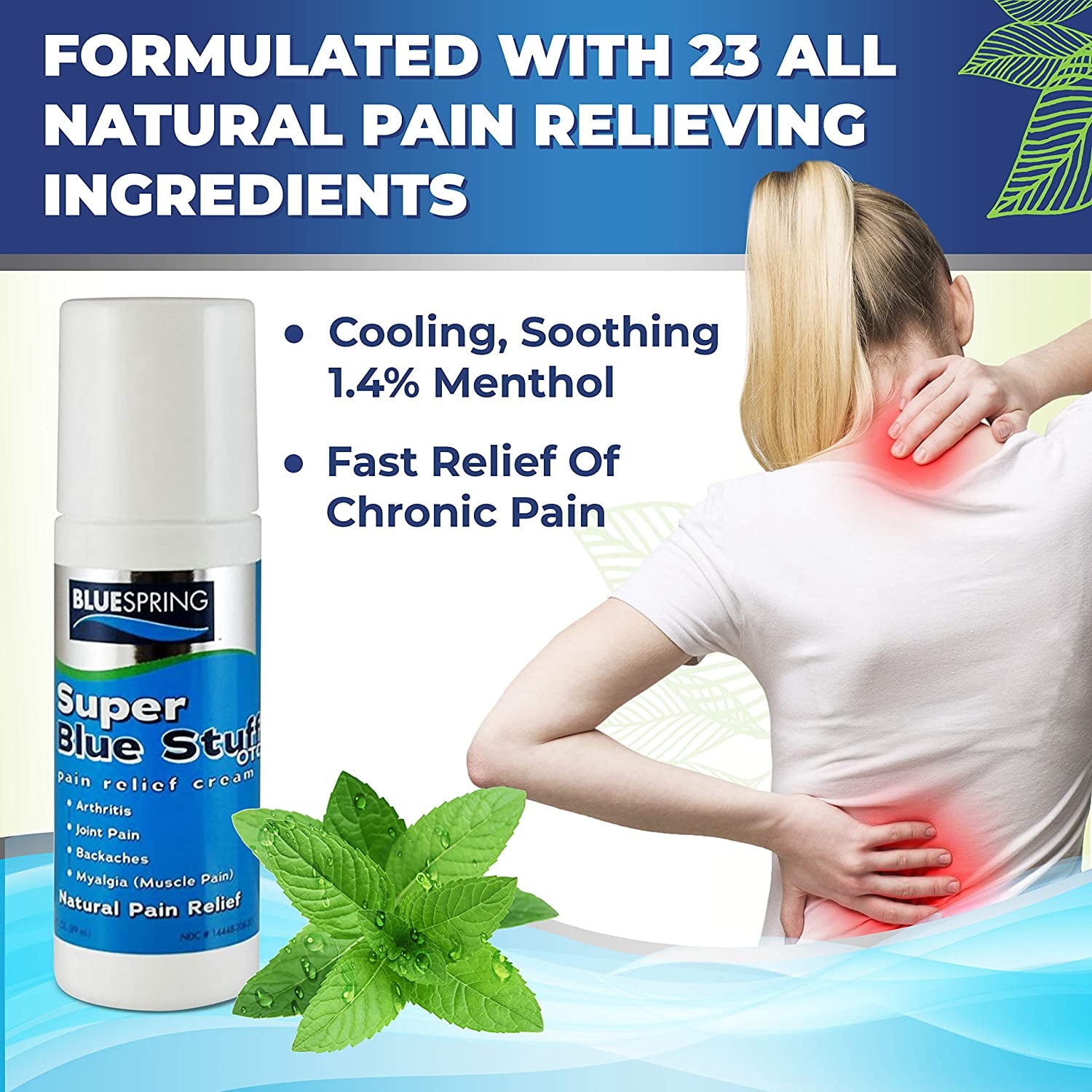 Buy Pain Relief roll-on Cream with Emu Oil by BlueSpring - [3Oz] Super ...