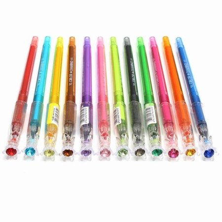 12Pcs Diamond-Shape Head Carbon Gel Ink Diamond Head Pen Pen For ...