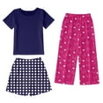 Baby Girl Outfits Kitten Print Short Sleeve Tops Polka Dot Shorts And ...