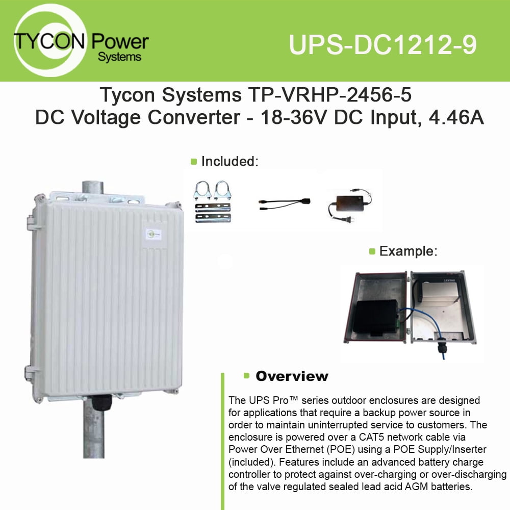 Tycon Power UPS-DC1212-9 UPS Pro Outdoor Backup Power System 12V 9AH ...