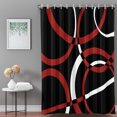 Bathroom Shower Curtain Deep Red Black Geometric Waterproof Shower ...