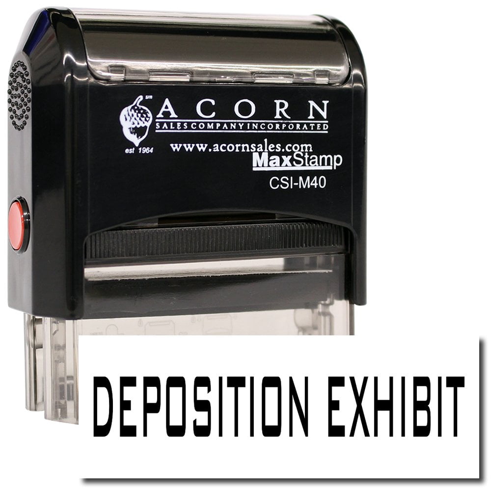 Large Self-Inking Deposition Exhibit Stamp with Yellow Ink - Walmart.com